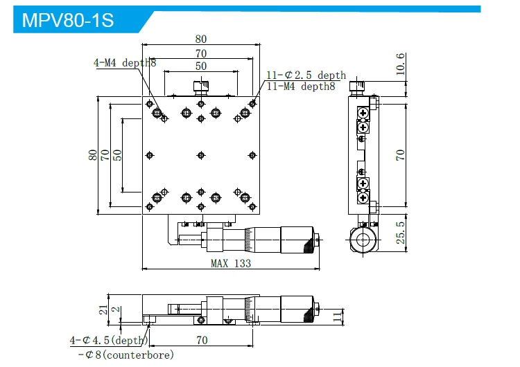 Mpv80-1c/mpv80-1s High Stability Manual Linear Stage - Buy Manual ...