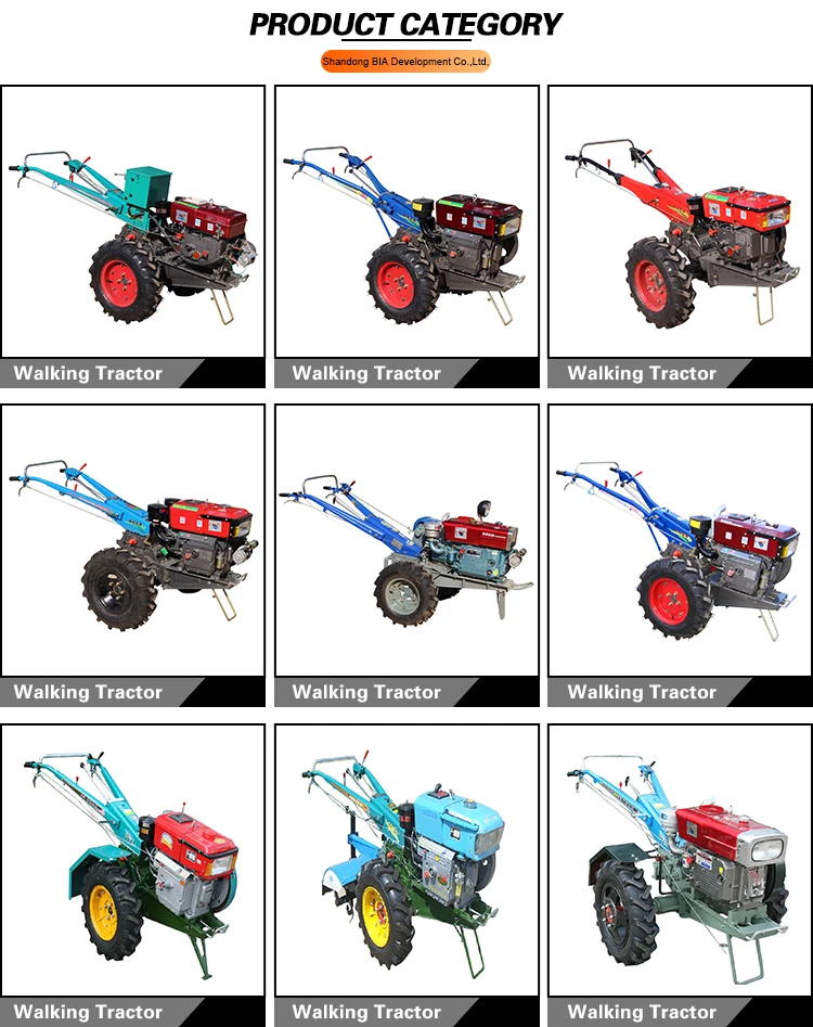 Multifunctional 12 Hp Engine Mini Hand Held Operated Walking Tractor ...