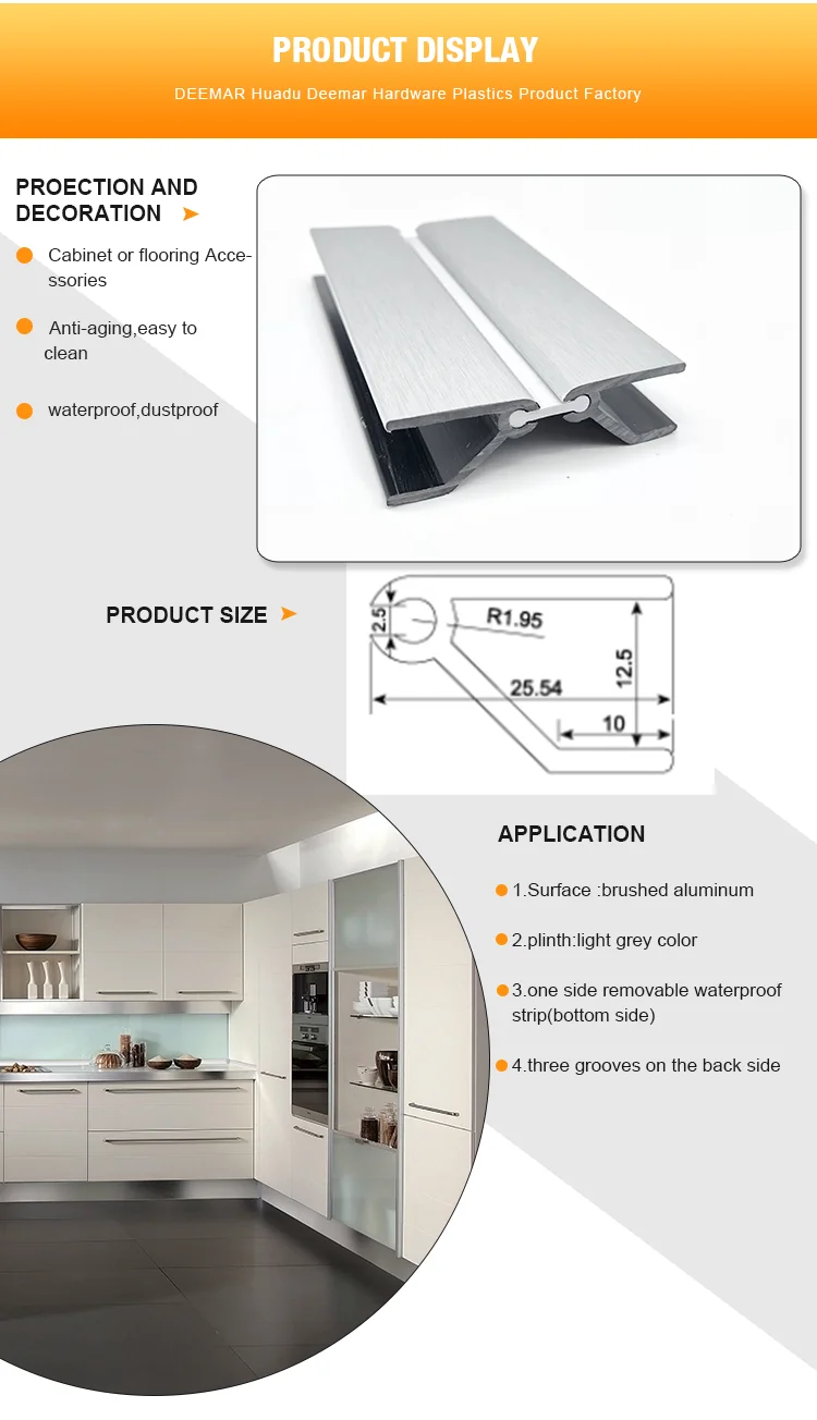 180 Degree PVC Plastic Plinth Corner Connector for Kitchen Cabinet