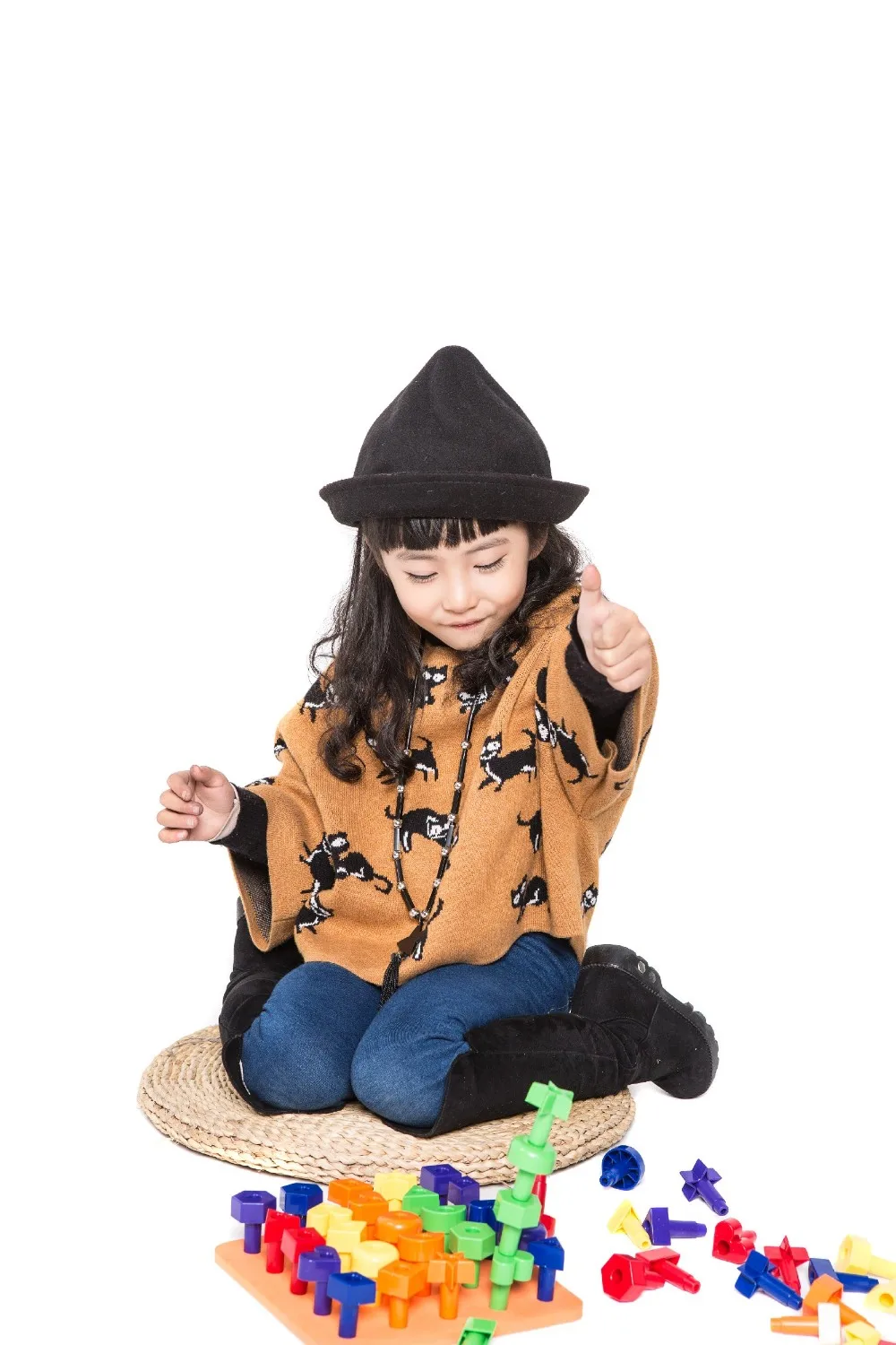 Stacking Peg Board Set Toy 30 Pegs Board,Colorful Stem Color Learning ...