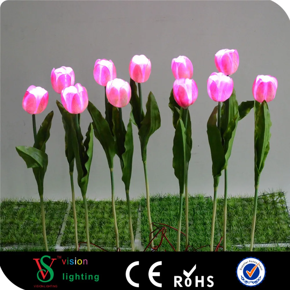 Competitive Price Led Tulip Flower Outdoor Garden Plaza Lawn Decoration ...