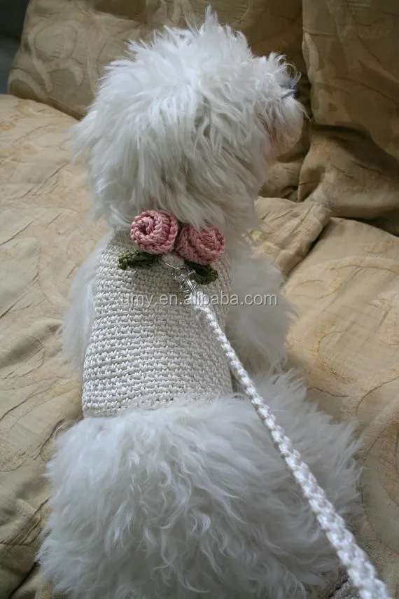 Small Dog Crochet Harness Vest with Handmade Leash
