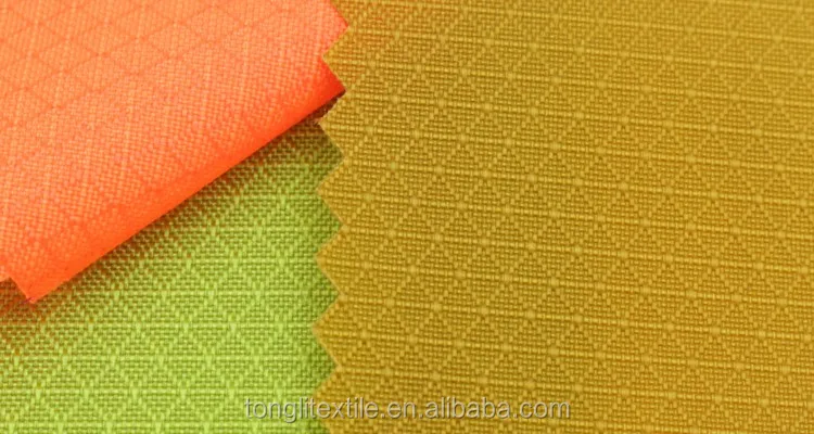 Popular 210d Triangle Patterned Ripstop Nylon Fabric With Polyurethane ...