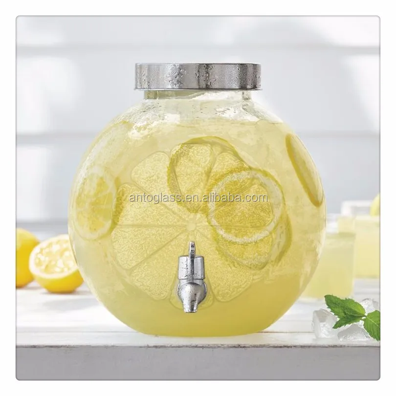 1.3gal Lemon / Citrus Shape Glass Drink Dispenser - Buy Glass Drink ...