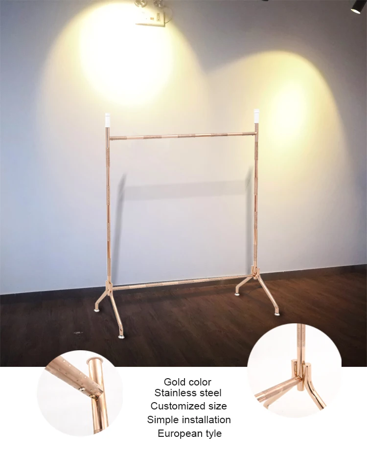 Modern Design Rose Gold Brass Clothing Rack - Buy Brass Clothing Rack ...