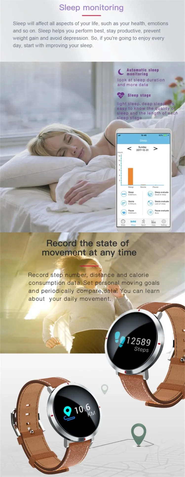 Smart Bracelet Blood Pressure Instructions/ Manual Smart Bracelet ...