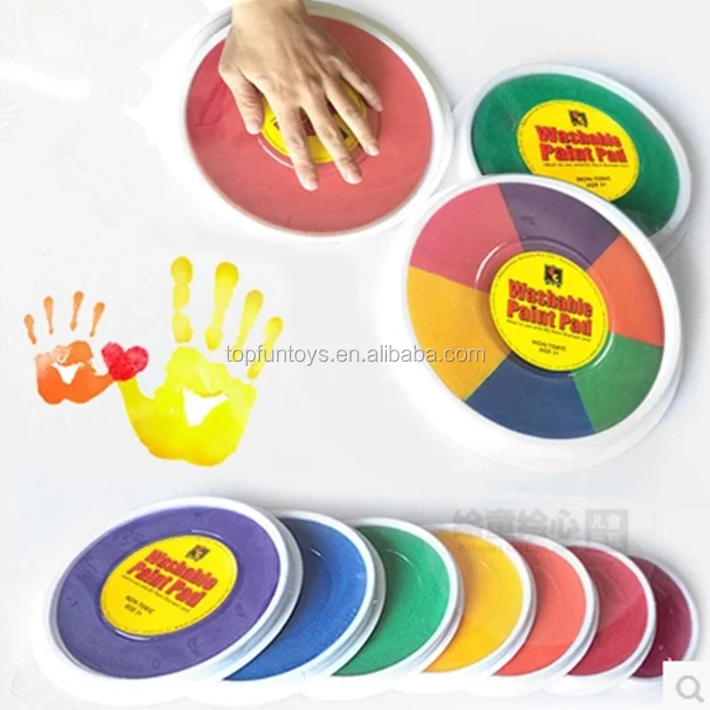 Round Stamp Pad Finger Print Shape Ink Pad For Child Toy - Buy Ink Pad ...