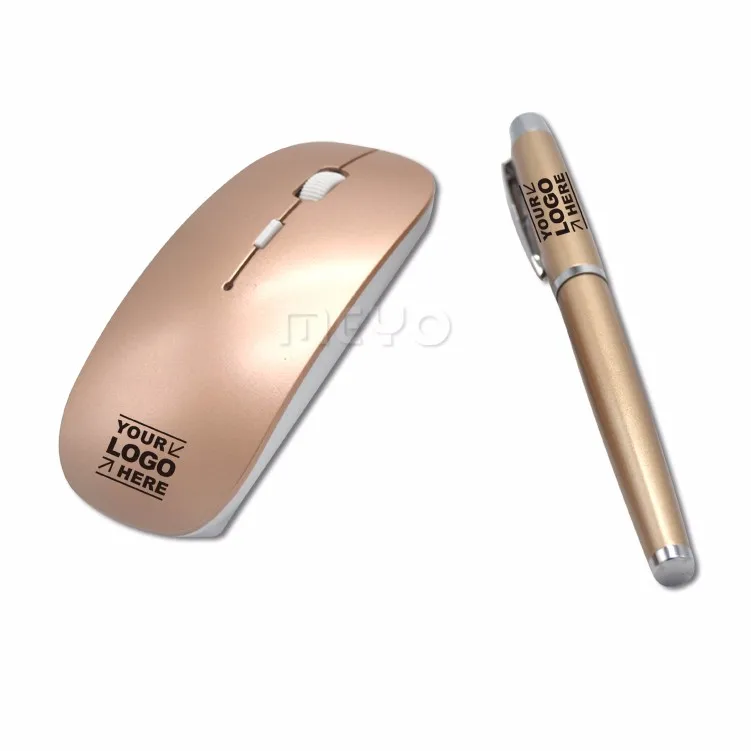 Rechargeable Wireless Computer Mouse And Ballpoint In Metal Set - Buy ...