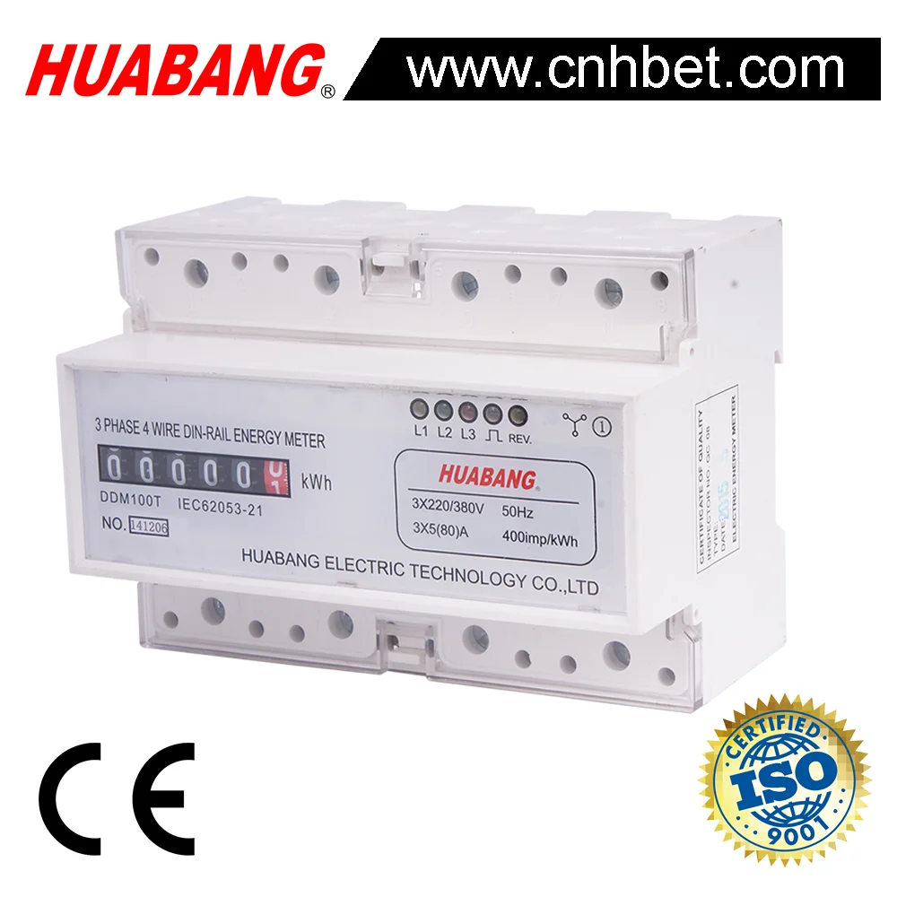 Current Transformer Type 3-phase 4 Wire Kwh Meter Din Rail Energy Meter ...