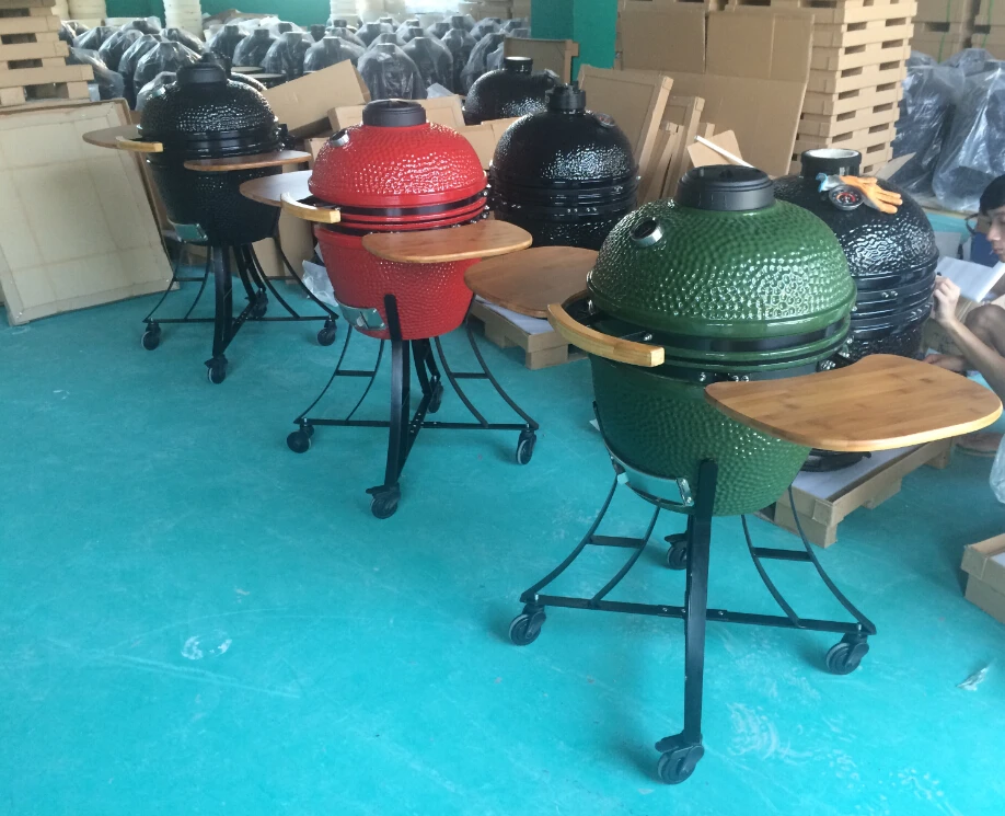 18" Ceramic Kamado Smoker Charcoal Bbq Barbecue Grills With Carts - Buy ...