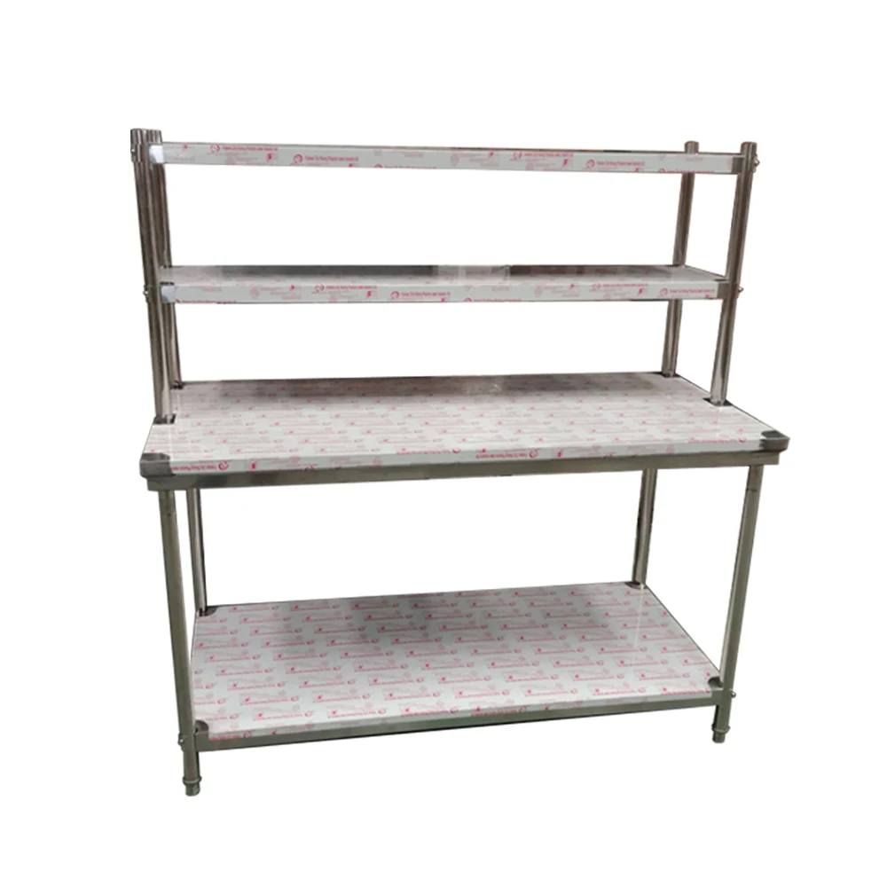 Industrial Heavy Duty Work Table/ Solid Metal Work Table/ Top Shelves ...