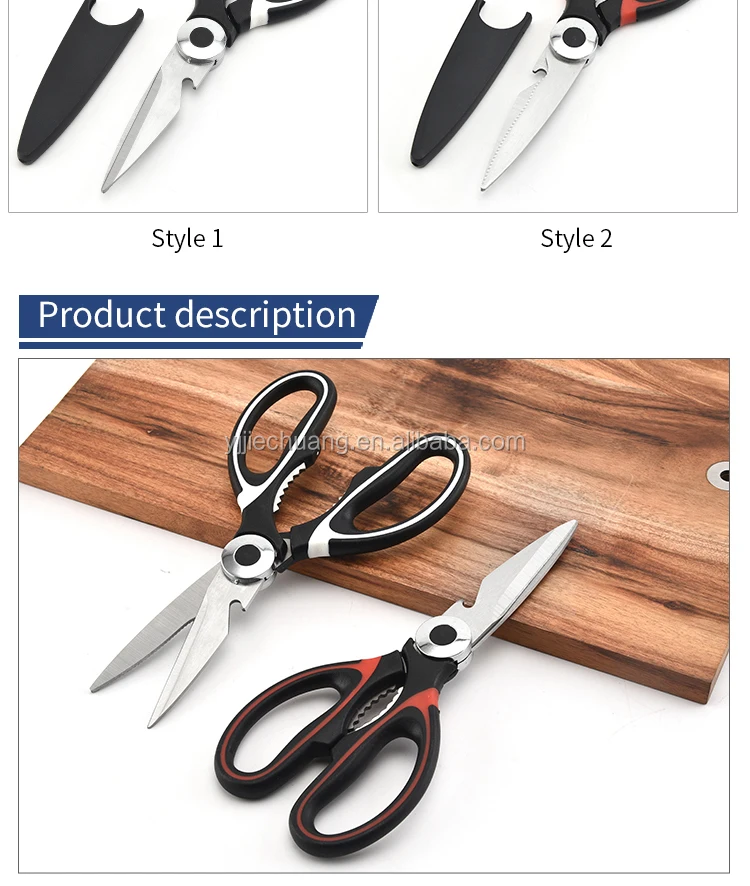 Heavy Duty Multi-Purpose Utility Scissors Stainless Steel Kitchen ...