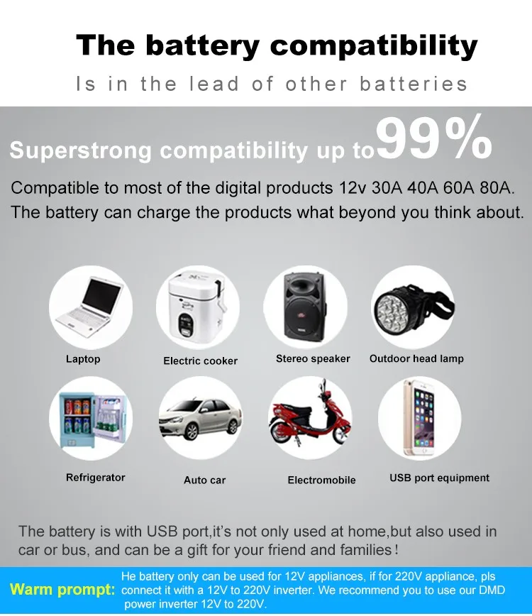 Factory Distribute Portable Long Life Span Lithium Dry Car Battery Pack ...
