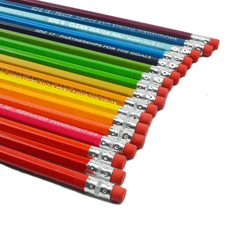 Customized Logo Printing Wooden Hexagon HB Pencils Small Custom Mini ...