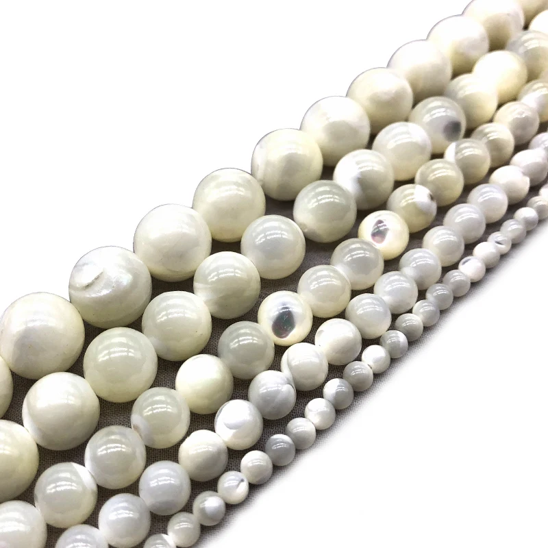 High Quality Natural Mother Of Pearl Sea Shell Round Beads For Jewelry ...