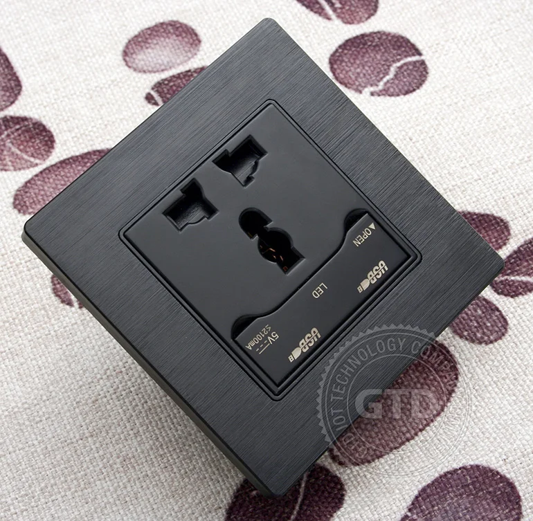 Universal socket with double USB / 2A USB charging socket, View double ...