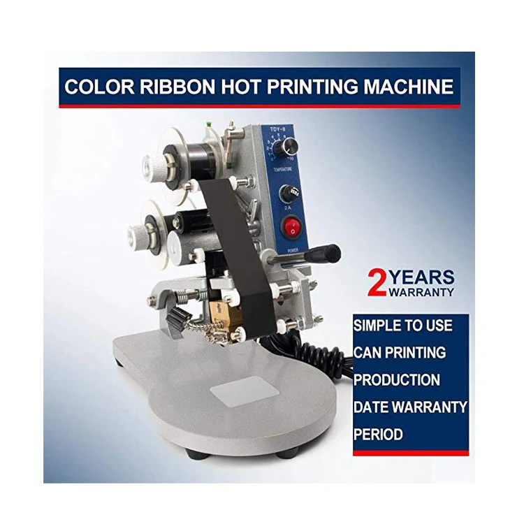 Hot Stamp Printer Batch Expiry Date Coding Machine Packaging Date Coder Ribbon Colorfulttr