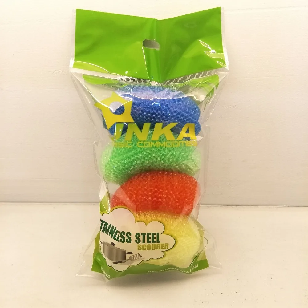 Kitchen Colorful Plastic Mesh Scourer - Buy Household Plastic Scrubber ...