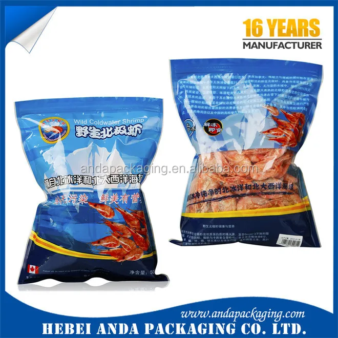 Resealable Frozen Shrimp Packaging Bag Printing/ Plastic Food Packaging ...