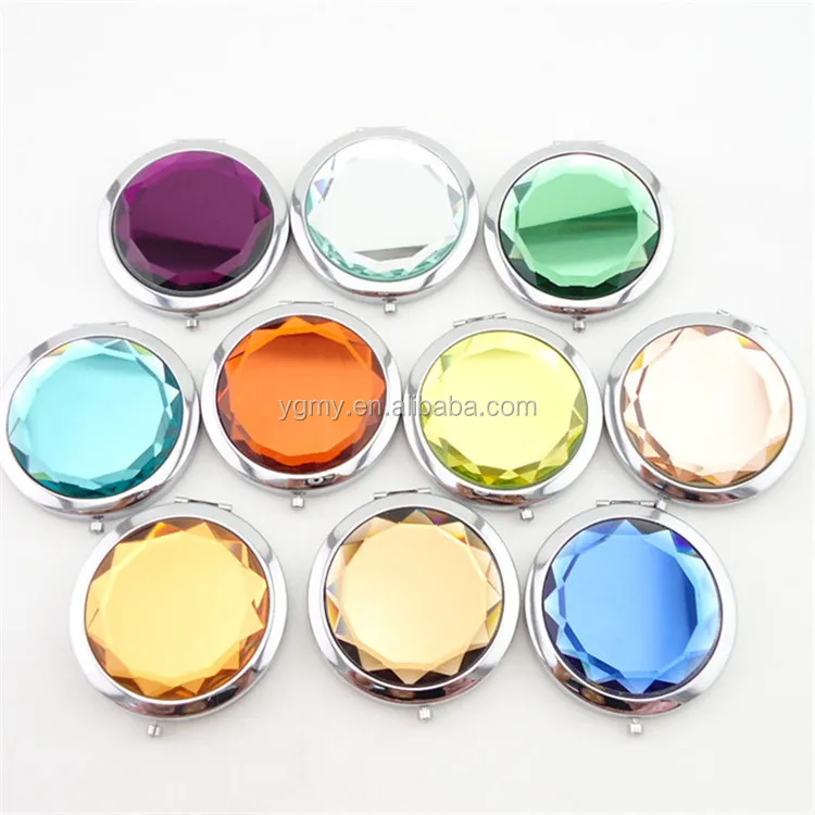Colorful Crystal Beauty Mirrors Bridal Shower Favors Compact Mirror ...