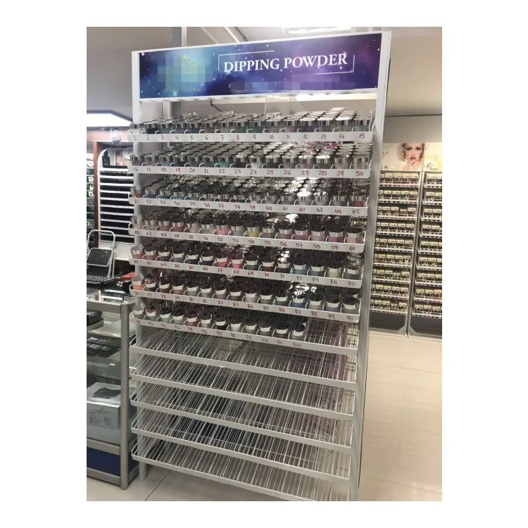 Metal Dip Powder Jar Display Racks - Free Standing & Stylish