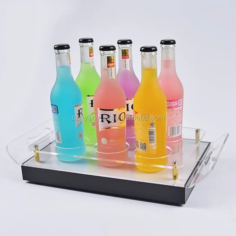 Round Shot Glass Holder Tray Rotating Acrylic Shot Wine Glasses Tray Wholesale Rotating Acrylic