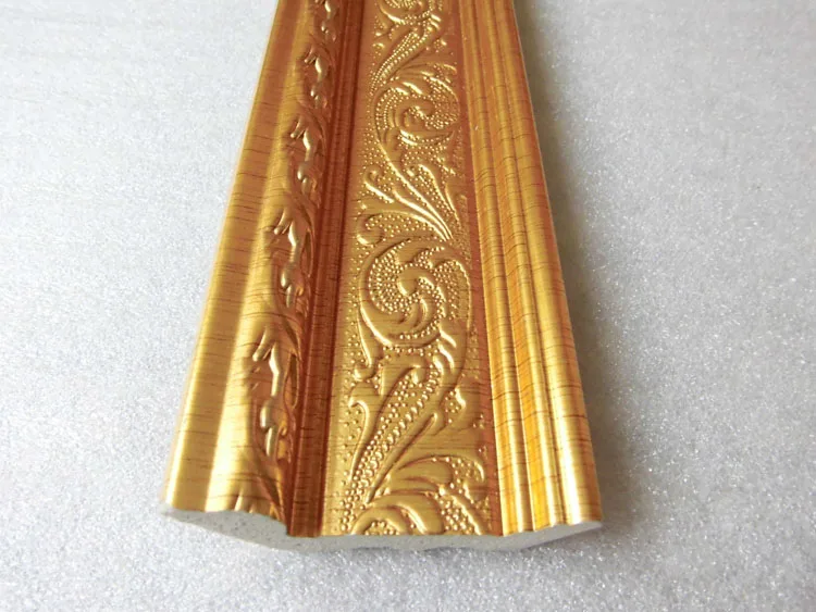 Gold Fancy Flower Embossed Polystyrene Cornice Design
