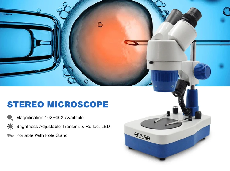 OPTO-EDU A22.1307 Portable Dissecting Binocular Stereo Microscope