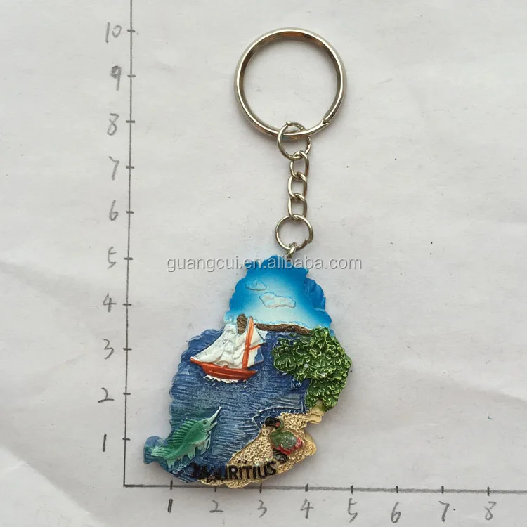 Mauritius Seaside Tourism Souvenir Resin Map Keychain Key Ring - Buy ...