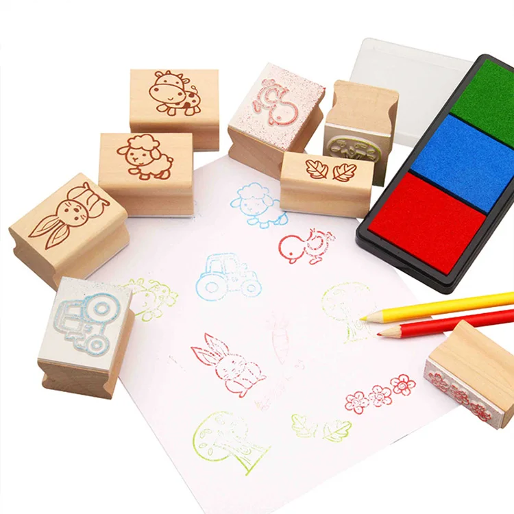 Diy Cute Cartoon Cat Craft Decoration Gift Stamp Wooden Rubber Toy ...
