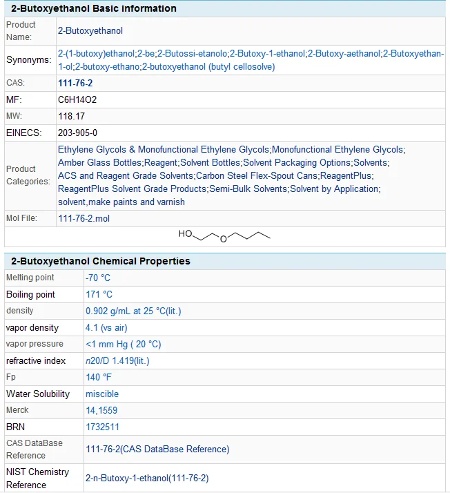 Ethylene Glycol Monobutyl Ether(eb)- Butyl Glycol (111-76-2) - Buy ...