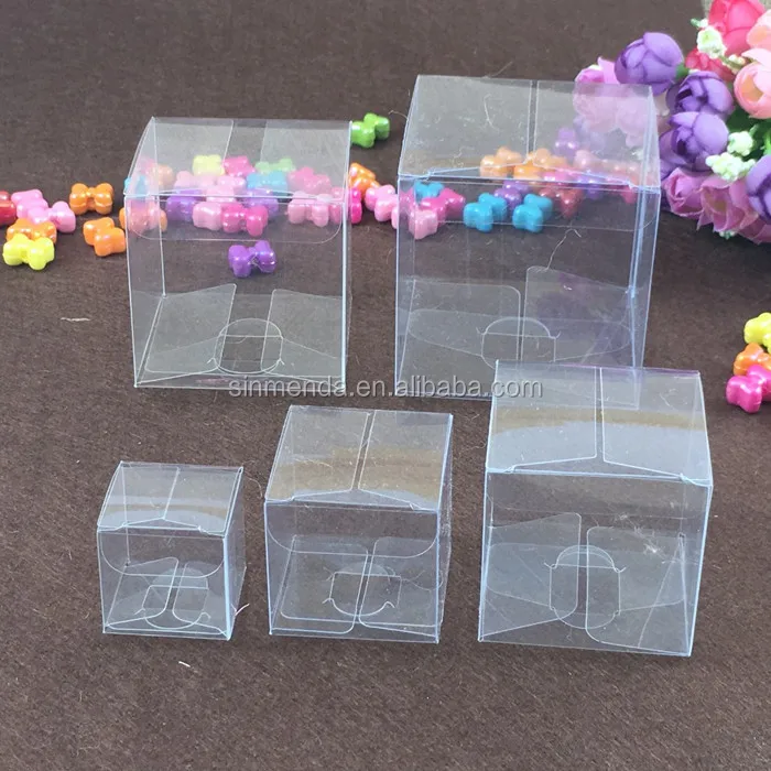 4x4x4cm Clear Pvc Favor Packaging Boxes Transparent Plastic Gift ...