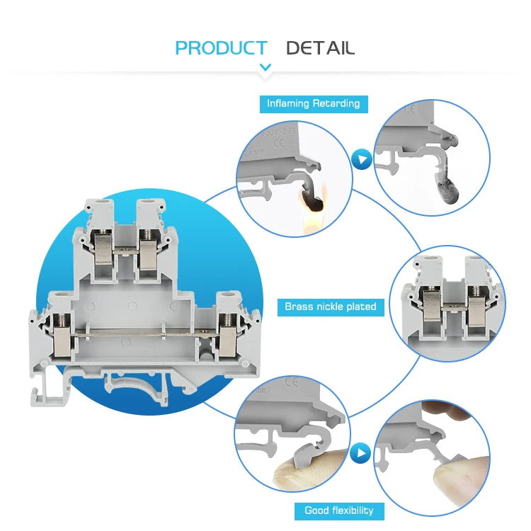 JUKKB 5 Din Rail Two Layer Terminal Blocks - Double Level Phoenix