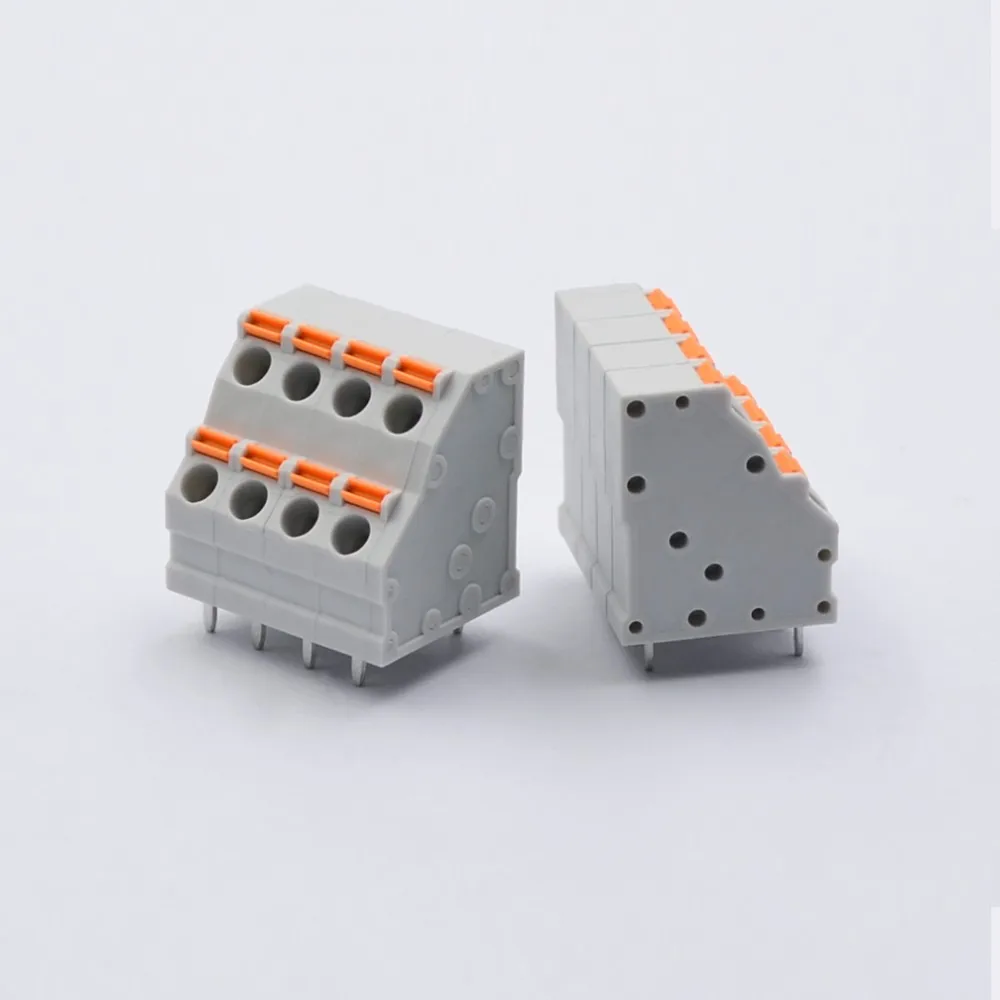 Spring Connector Double Deck 5mm Push-button Screwless Terminal Block ...