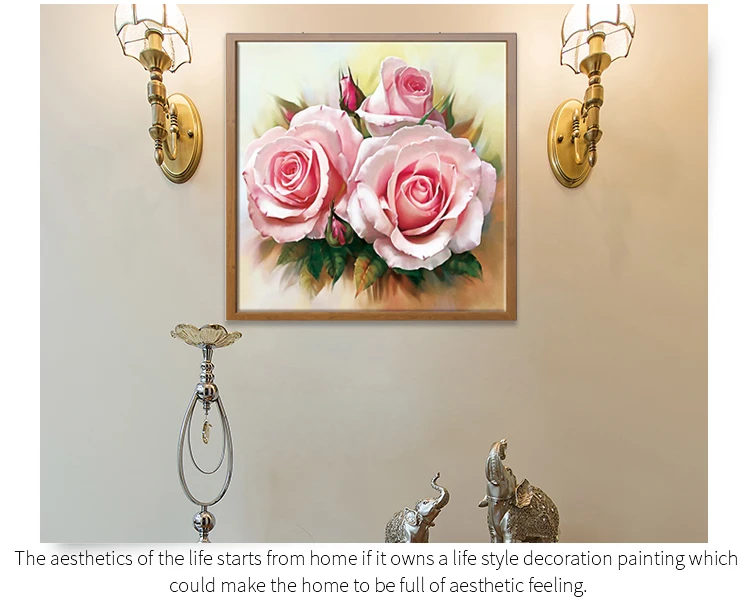 Diy Custom 3d Diamond Art Painting Short Lint Canvas Beautiful Flower ...