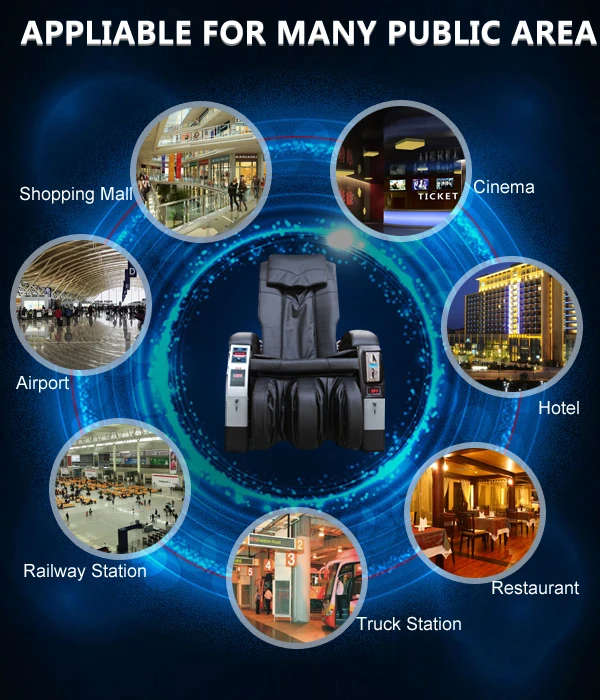 Coin & Bill Operated Massage Chair Vending Machine by Hengde