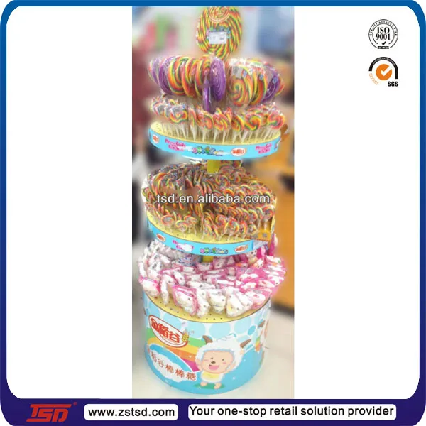 Custom Candy Store Pos Metal Wire Spinning Lollipop Display Rack ...