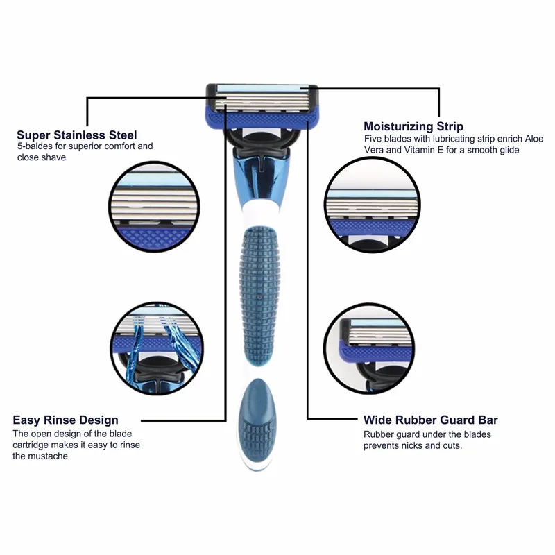 Five Blade Razor Cartridge Refill Package - Durable & Efficient