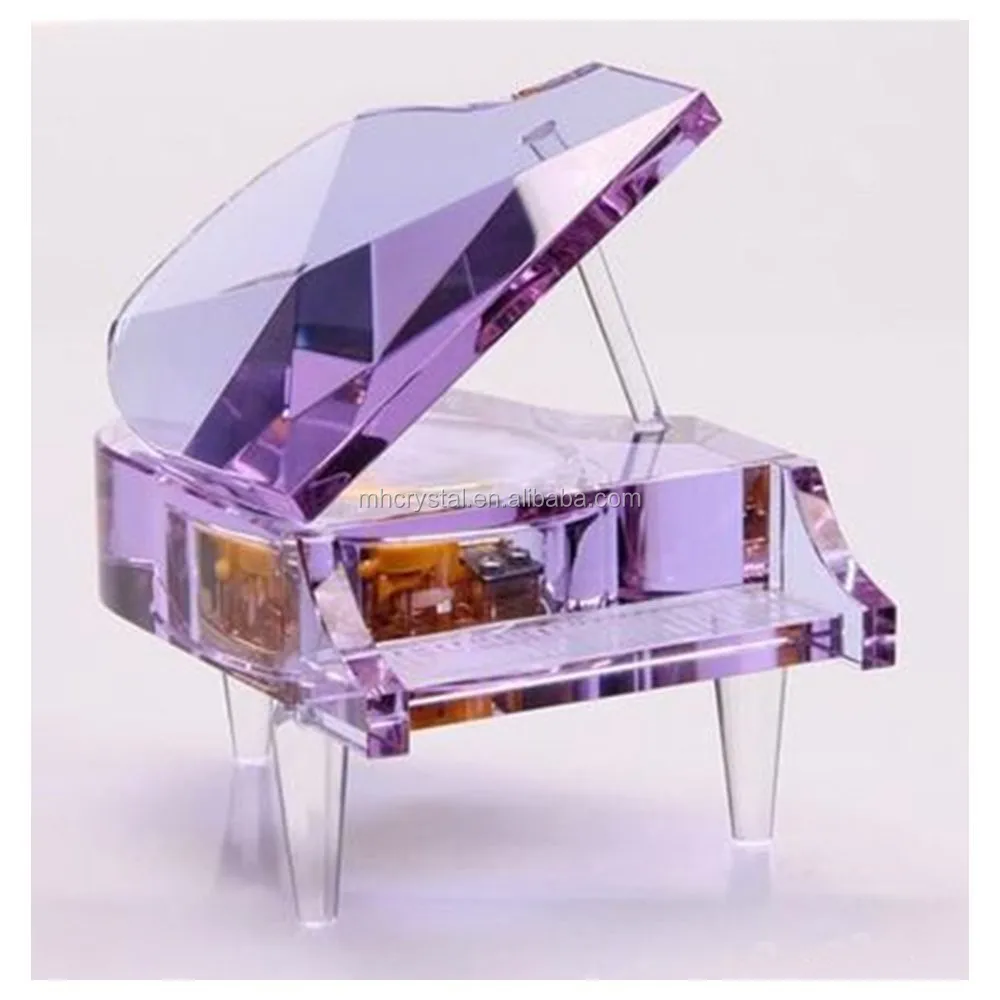 Clear Crystal Glass Grand Piano Music Box Plays Wedding Mh-p003 - Buy ...
