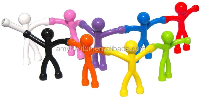 Office Supply Novelty Items Toy Mini Flexible Q-man Magnets Magnetic ...