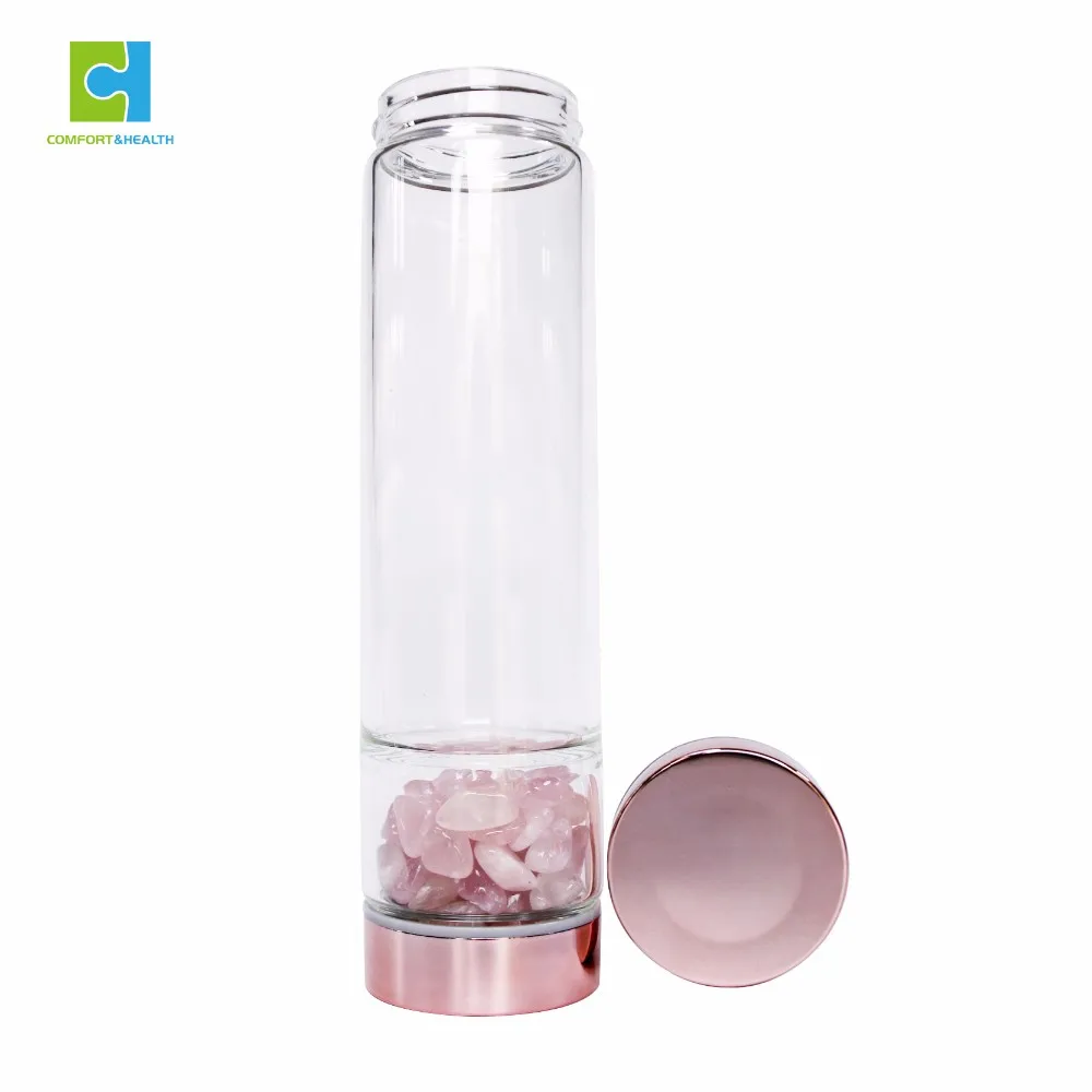 Clear Quartz Gemstone Elixir Water Bottle With Crystal Inside - Buy ...