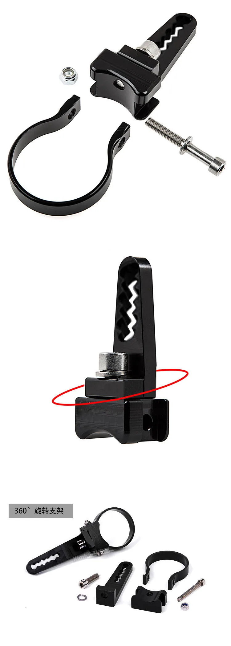 Top Sale!!! 1.25"led Bar Light Mounting Bracket 360 Adjustable Lighting ...