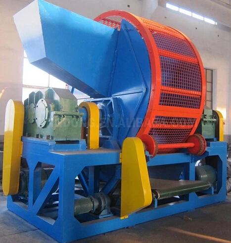 Single Shaft Small Tire Shredder / Tire Recycling Shredder Tyre ...