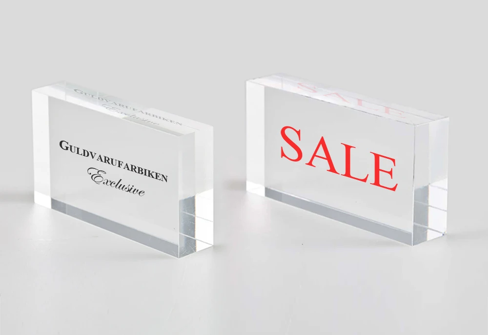 Custom Acrylic Word Sign Display Blocks - Clear & Printed