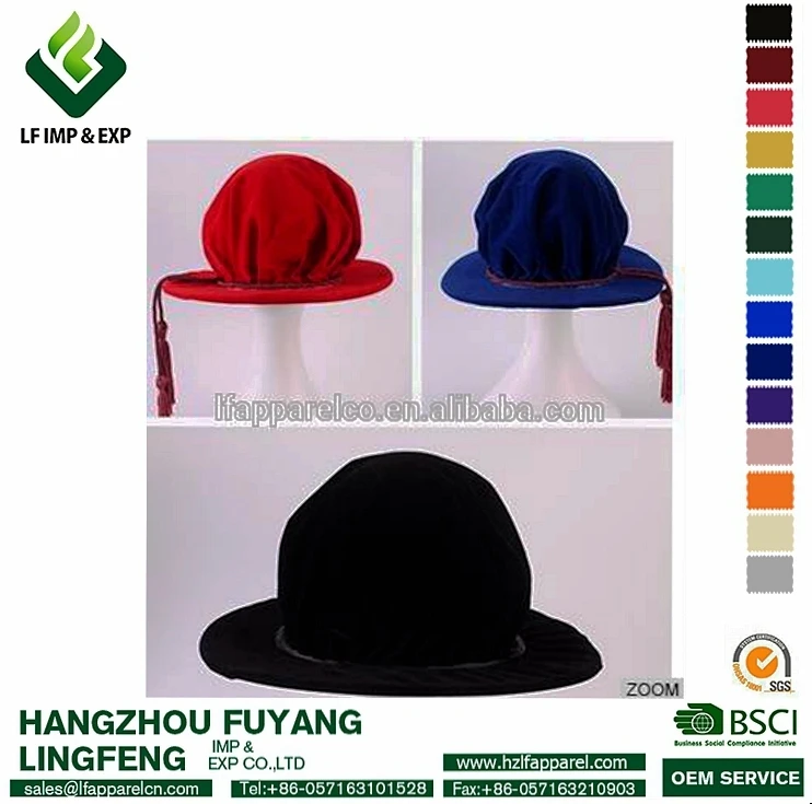 Doctoral Cap Tudor Bonnet - Unisex Graduation Hat for Adults ...