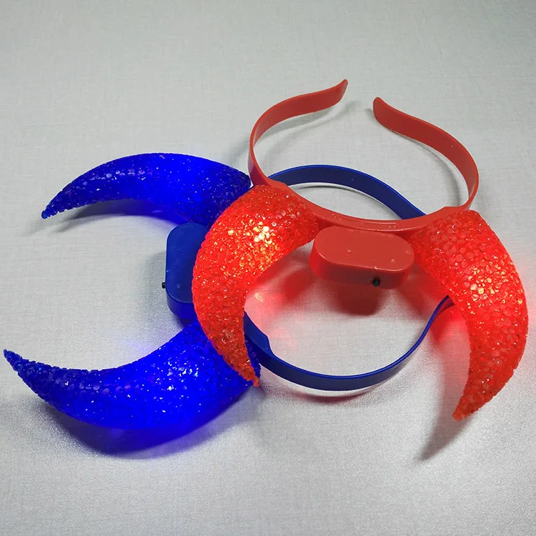 Xmas Novelties LED Flashing Devil Horns Hair Band Light Up