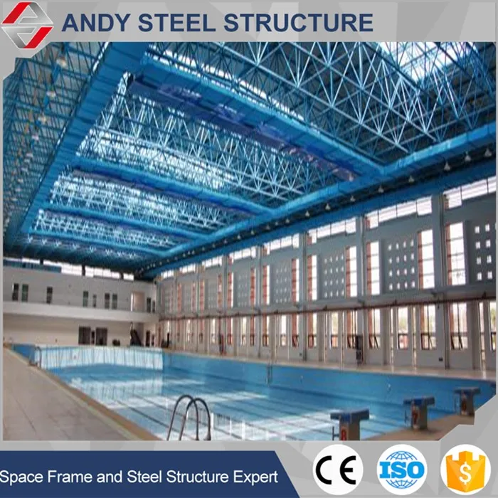 Economic Spray Paint And Light Steel Roof Truss Building For Swimming ...