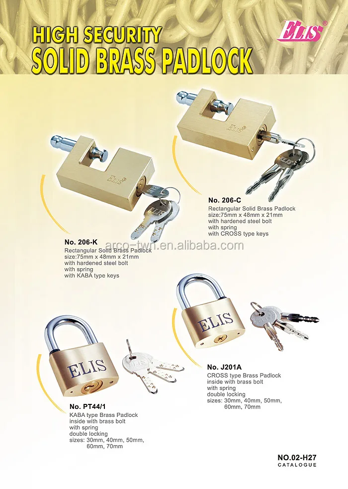 Rectangular Solid Brass Padlock,High Quality Brass Padlock - Buy Brass ...