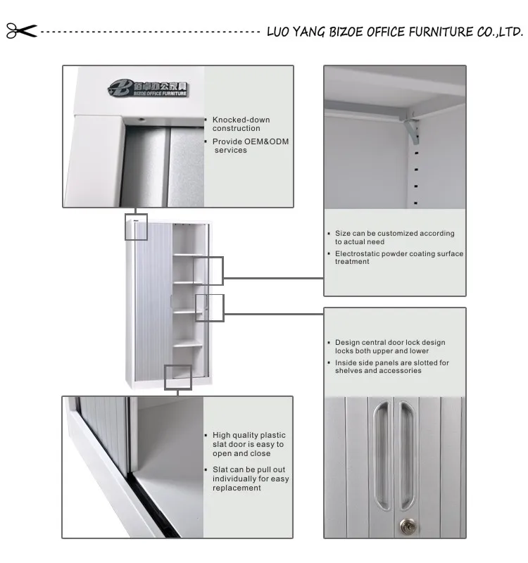 Vertical Roller Shutter Cupboard Door Steel Storage Cabinet