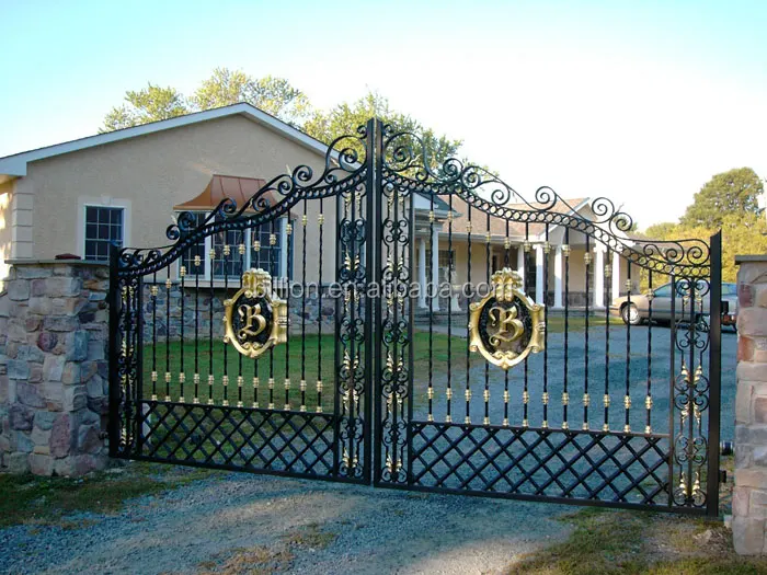 China Factory Wrought Iron Sliding Driveway Gates For Garden House ...